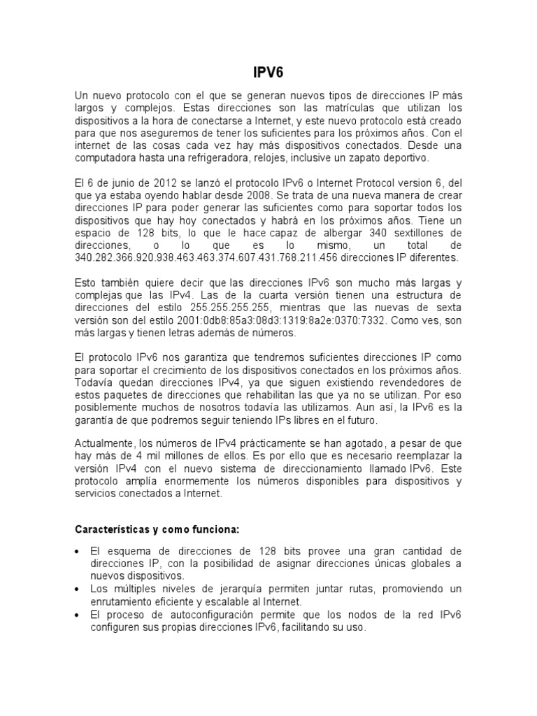 IPV6 y DLNA | PDF | Yo Pv6 | Protocolos de internet