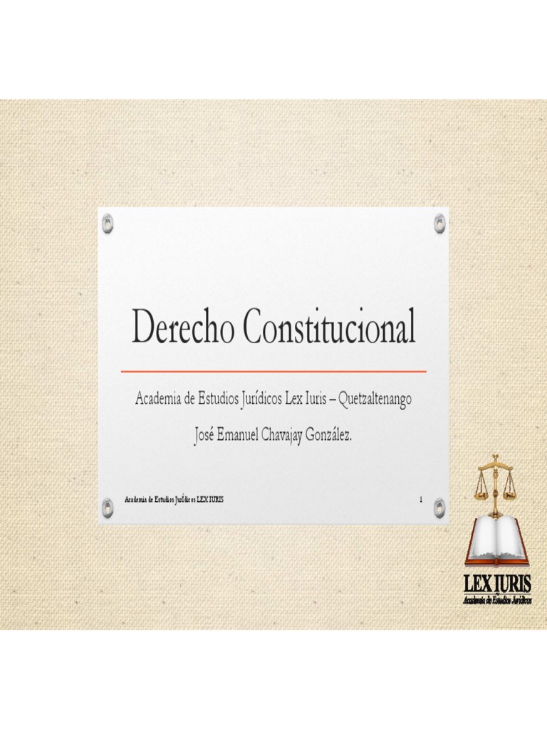 Derecho Constitucional Clase 1 | PDF | Constitución | Estado (política)