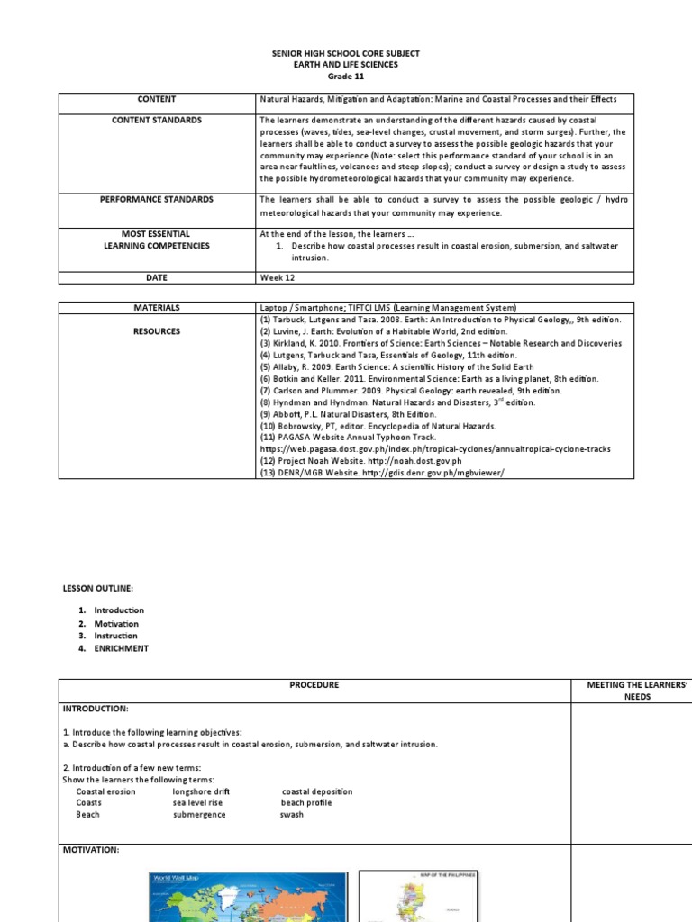 DETAILED LESSON PLAN Earth and Life Sciences Grade 11 Week 12 | PDF ...