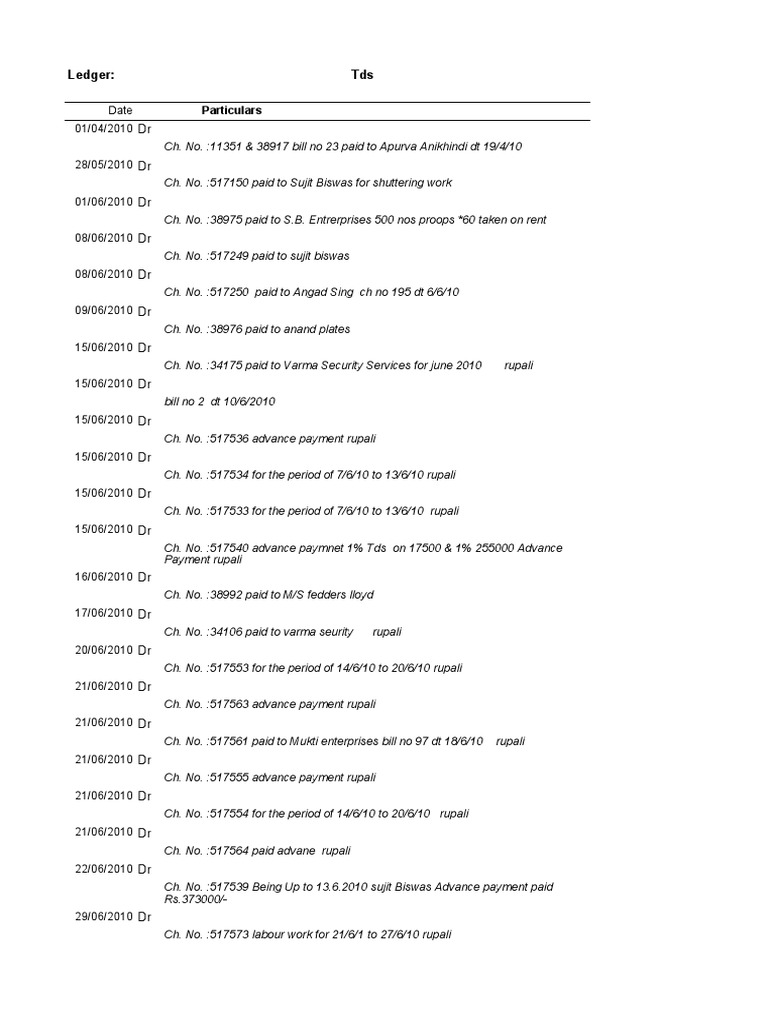 TDS List | Download Free PDF | Money | Corporations