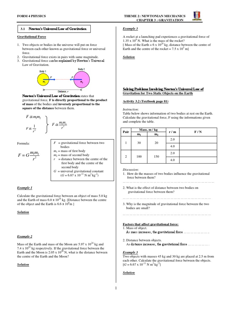 Physics Module Chp3 | PDF | Orbit | Gravity