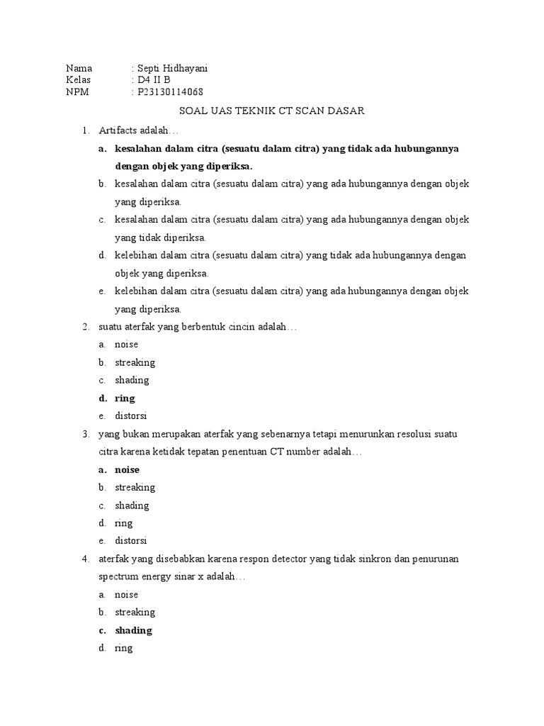 CT SCAN Tugas Bikin Soal | PDF