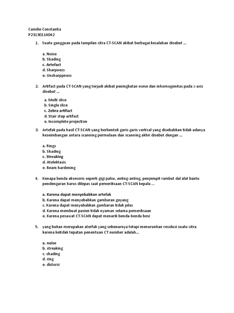 Soal CT Scan | PDF