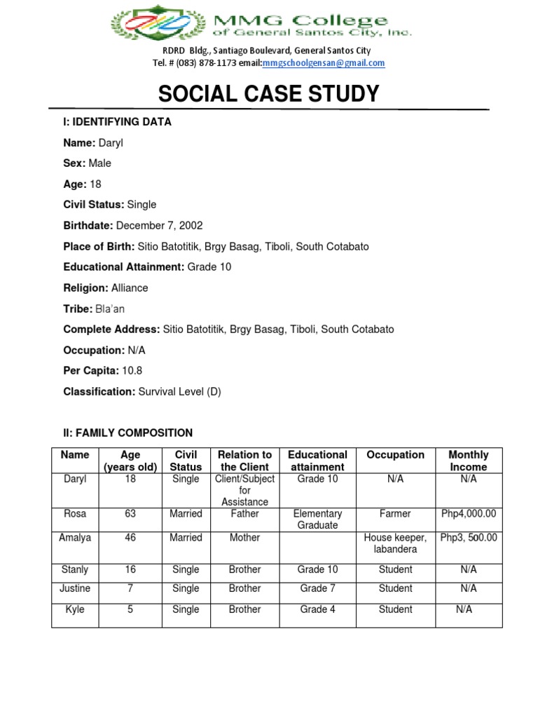 Social Case Study: Bla'an | PDF | Social Work | Hospital