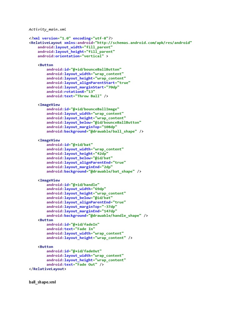 Relativelayout: Activity - Main - XML | PDF | Android (Operating System) | Software