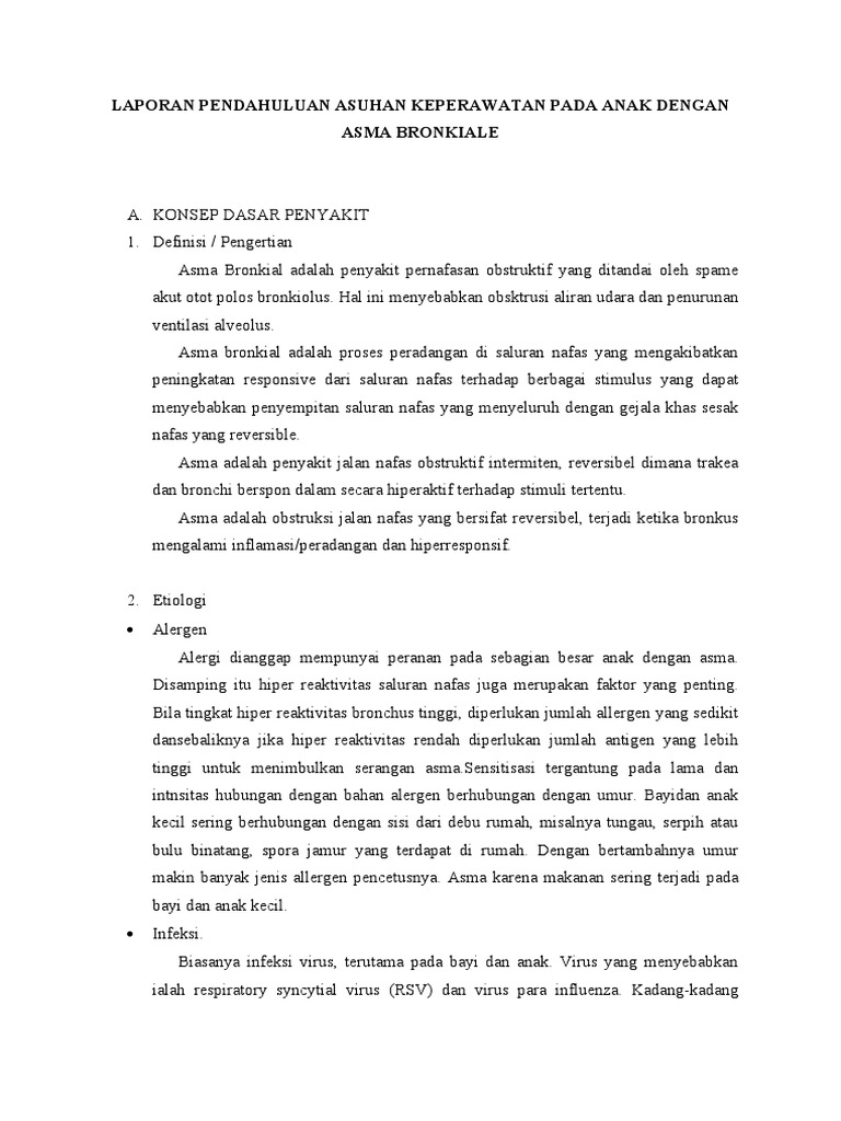 Asuhan Keperawatan Anak Asma | PDF | Pengembangan Diri | Kesehatan Holistik