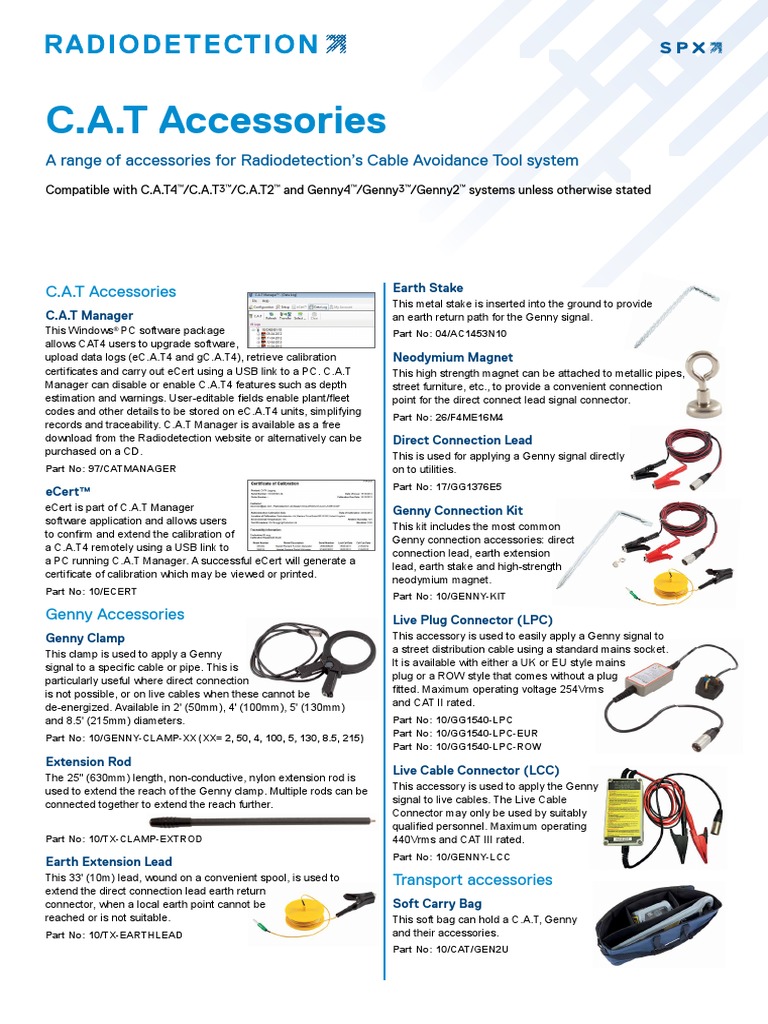C.A.T Accessories: A Range of Accessories For Radiodetection's Cable ...