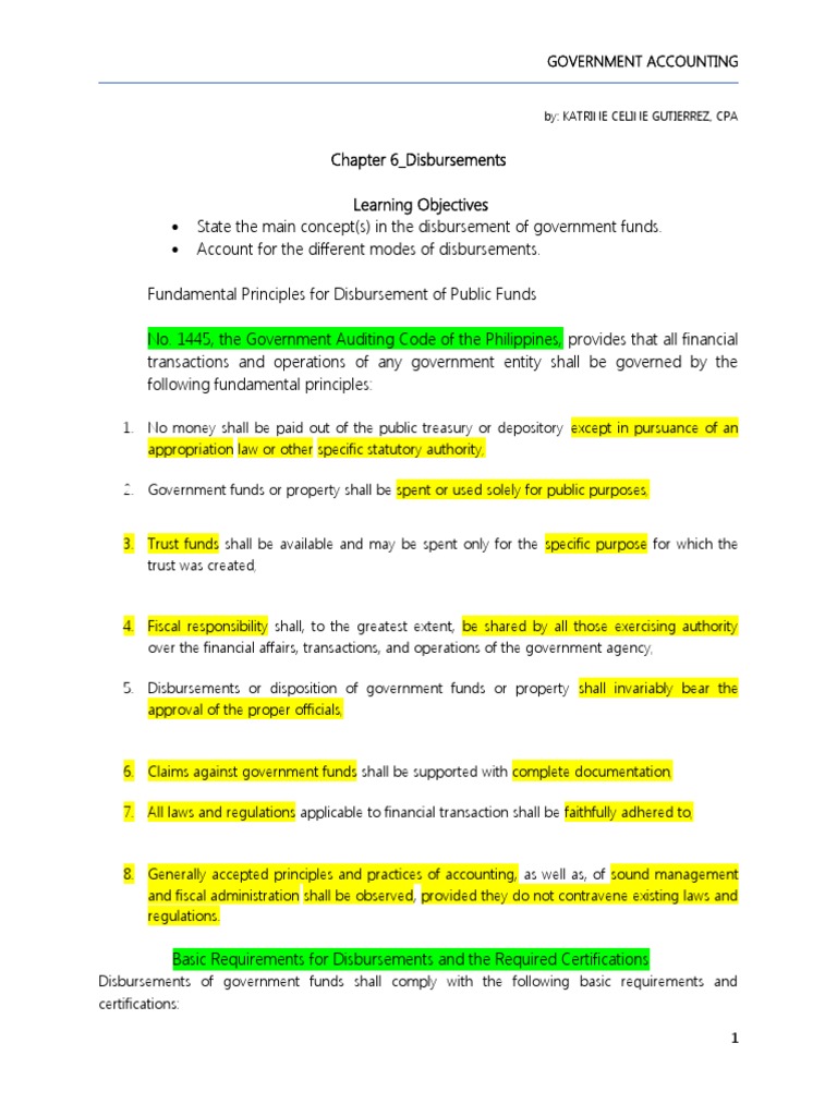 Module 6 - Disbursements | PDF | Debits And Credits | Payments