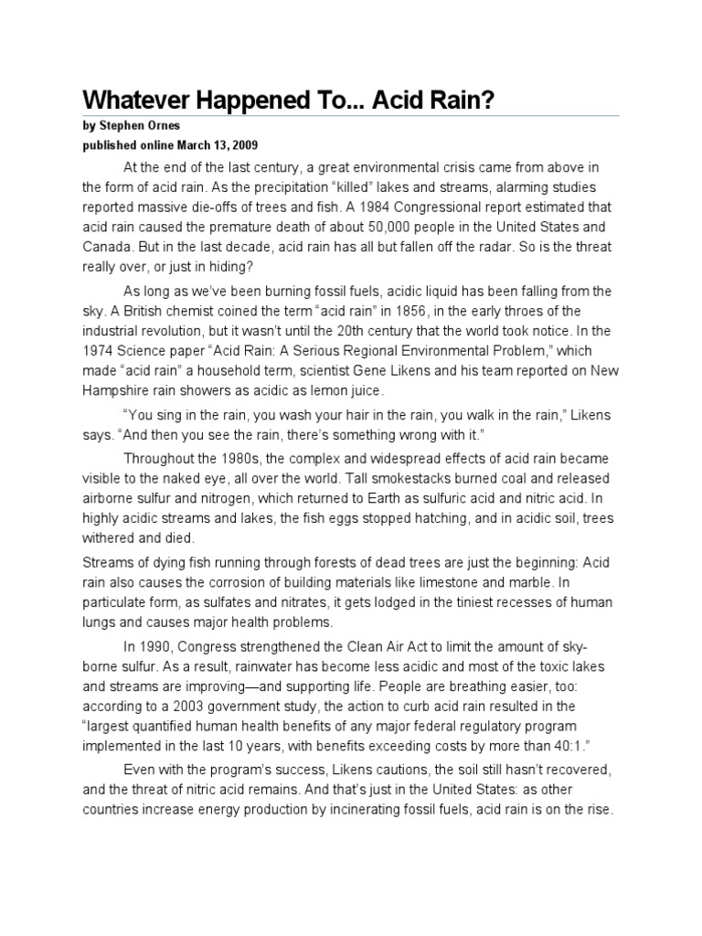 Acid Rain | PDF | Physical Layer Protocols | Rain