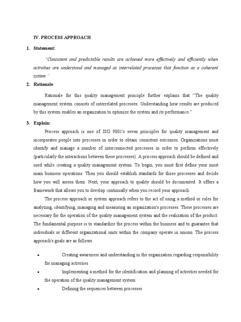 4 Process Approach | PDF | Quality Management | Business Process