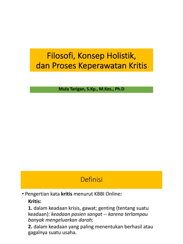 Filosofi Holistik dalam Keperawatan Kritis | PDF | Kesehatan Holistik | Sains & Matematika