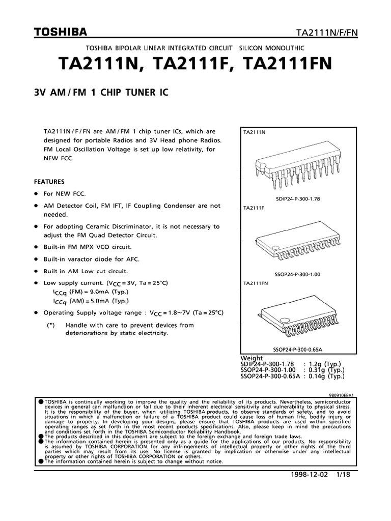TA2111N Datasheet | PDF