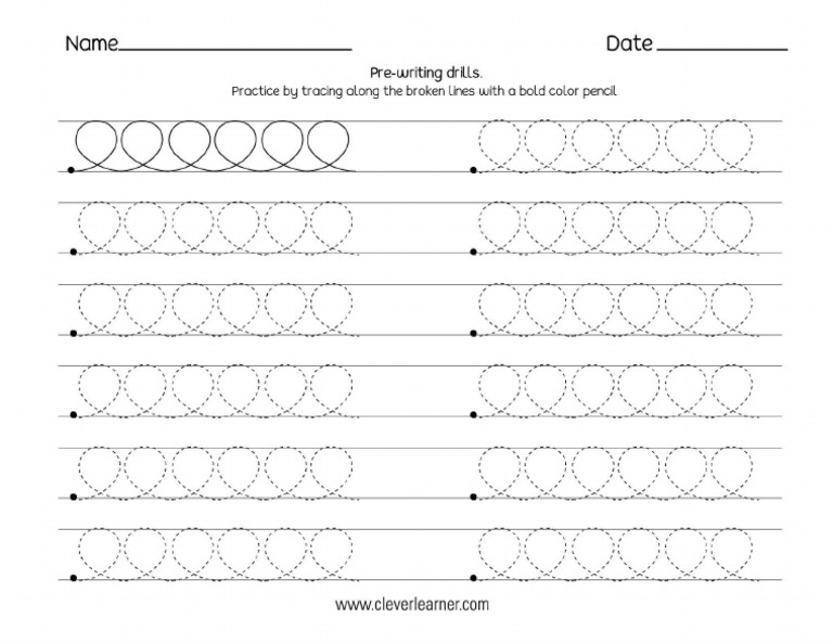 Pre Writing Drill Worksheet Basic 4 | PDF