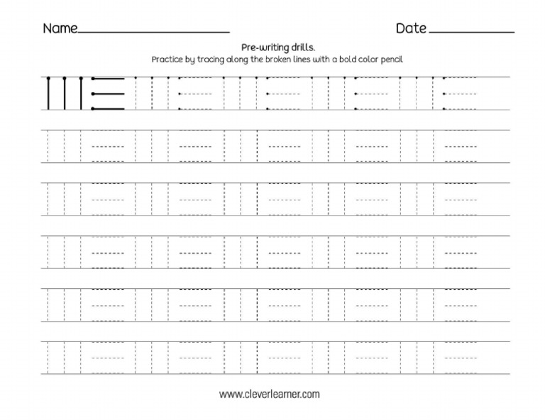 Pre Writing Drill Worksheet Basic 5 | PDF