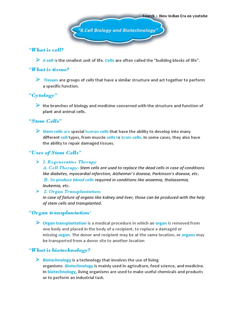 8.cell Biology and Biotechnology Class 10 | PDF | Beekeeping | Cloning