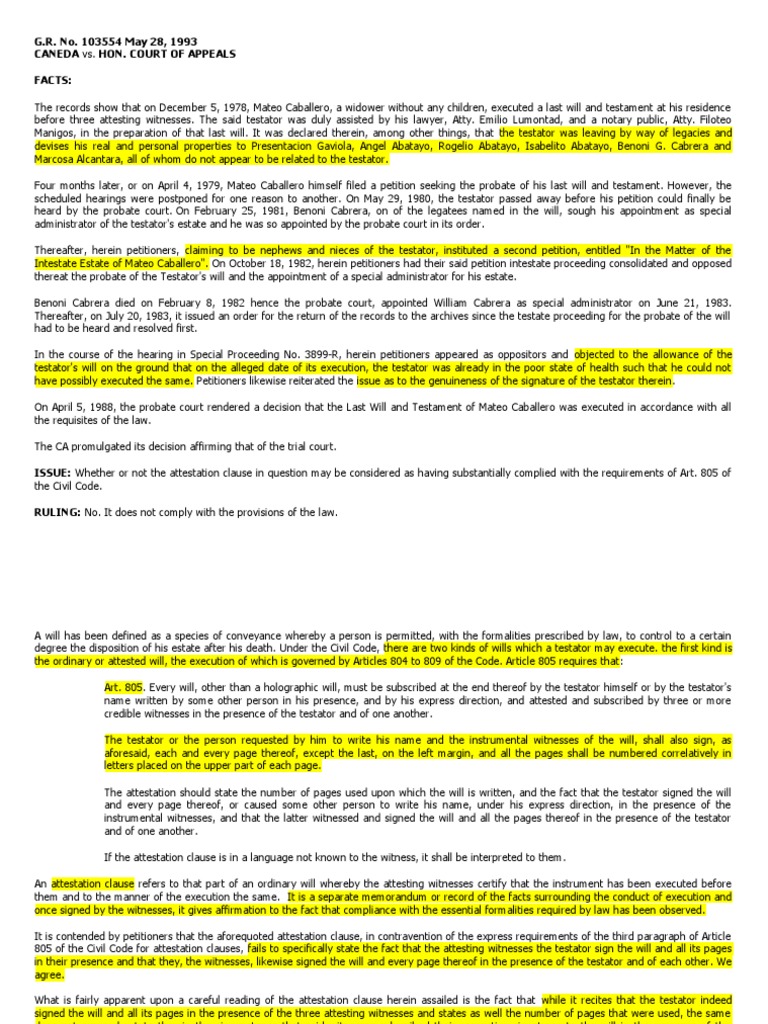 Testamentary Succession (Forms of Wills) | PDF | Will And Testament ...