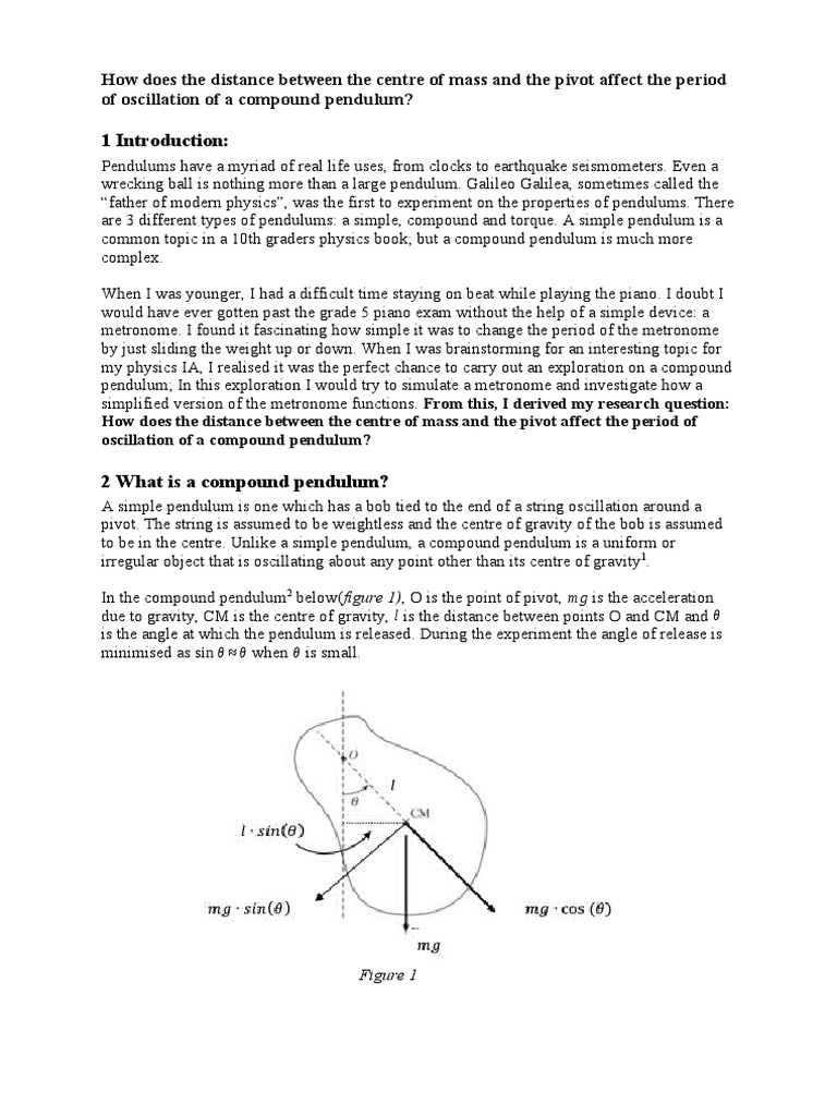 Physics IA Final | Download Free PDF | Torque | Pendulum