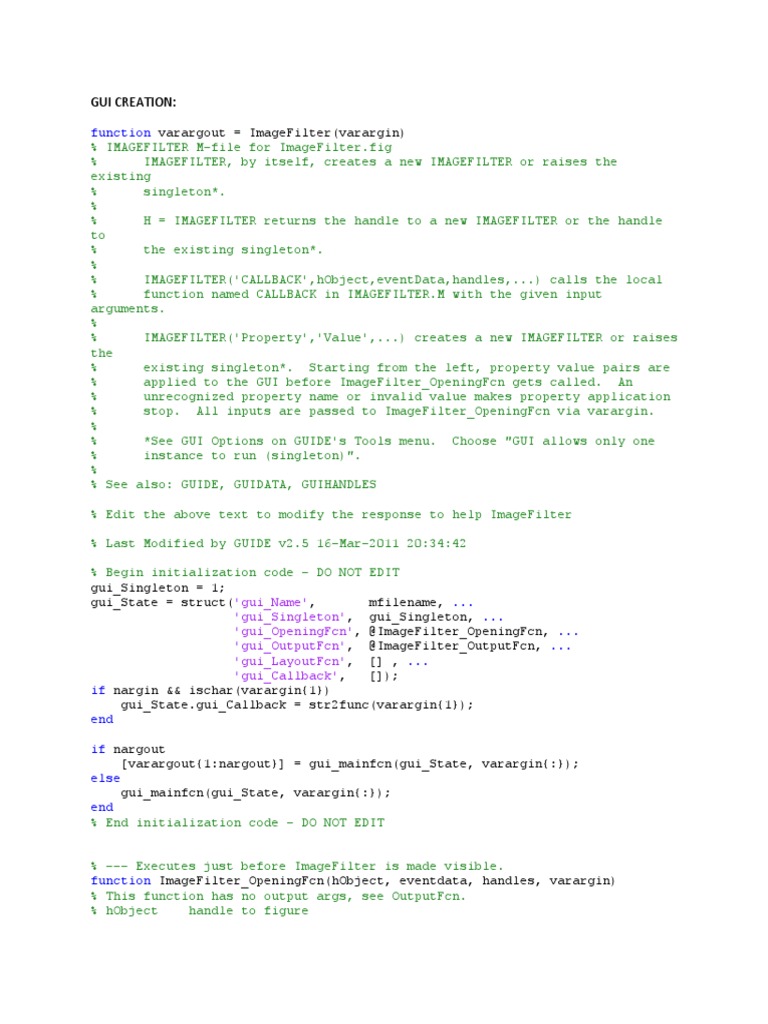 Gui Creation | PDF | Command Line Interface | Matlab