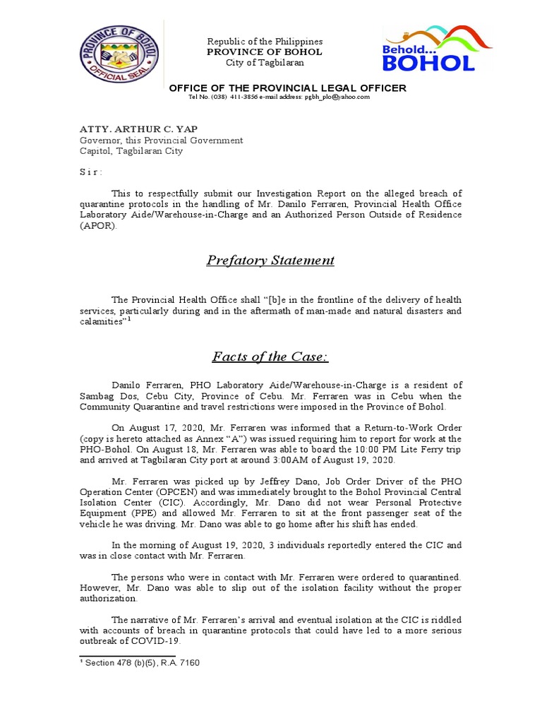 Prefatory Statement: Atty. Arthur C. Yap | PDF | Burden Of Proof (Law ...