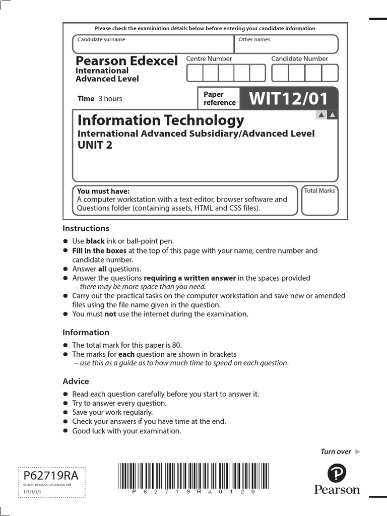 Information Technology: Pearson Edexcel | PDF | World Wide Web ...