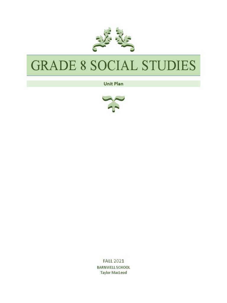 Unit Plan - Grade 8 Ss | PDF | Information | Decision Making