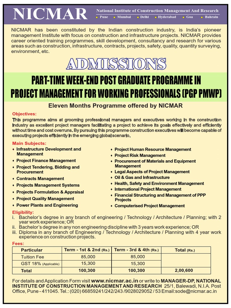 PGP Project Management for Professionals | PDF | Economies | Engineering