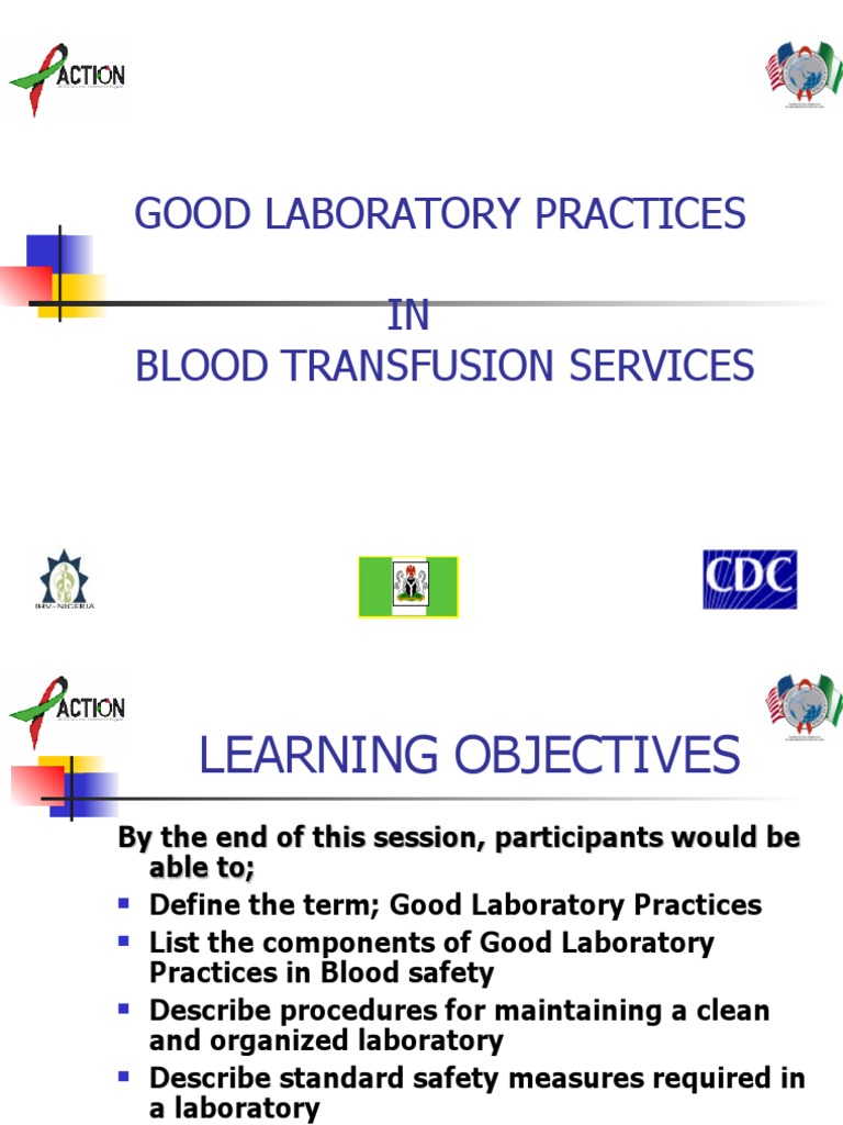 Good Laboratory Practices IN Blood Transfusion Services | PDF | Blood ...