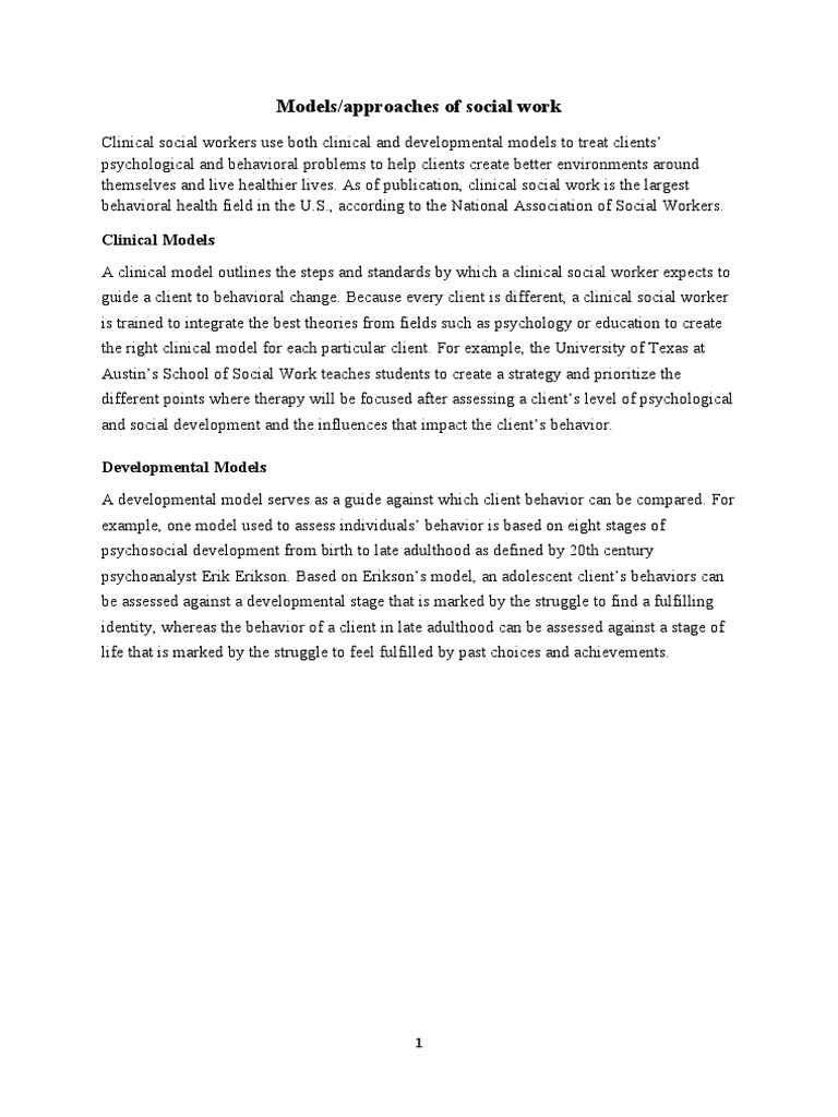 Social Work Models | Download Free PDF | Social Work | Empowerment