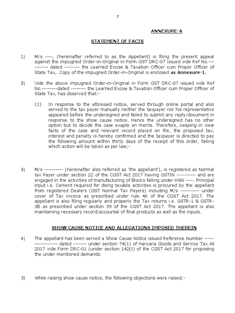 Statement of Facts | PDF | Taxes | Invoice