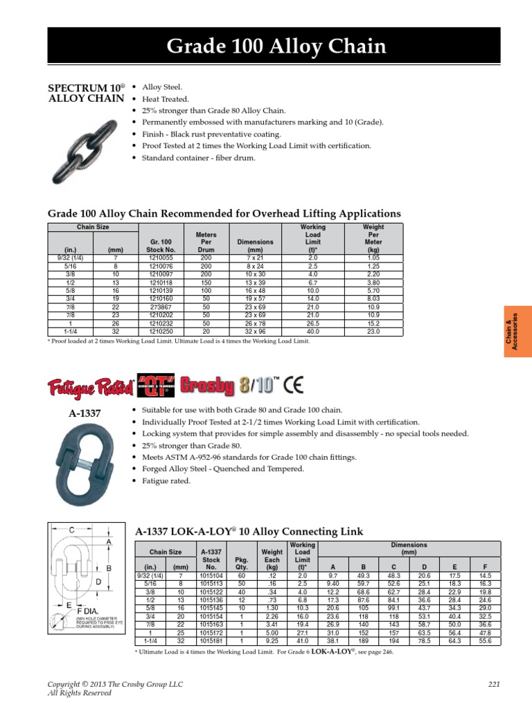 Chain Crosby® Grade 100 | PDF | Industrial Processes | Chemistry