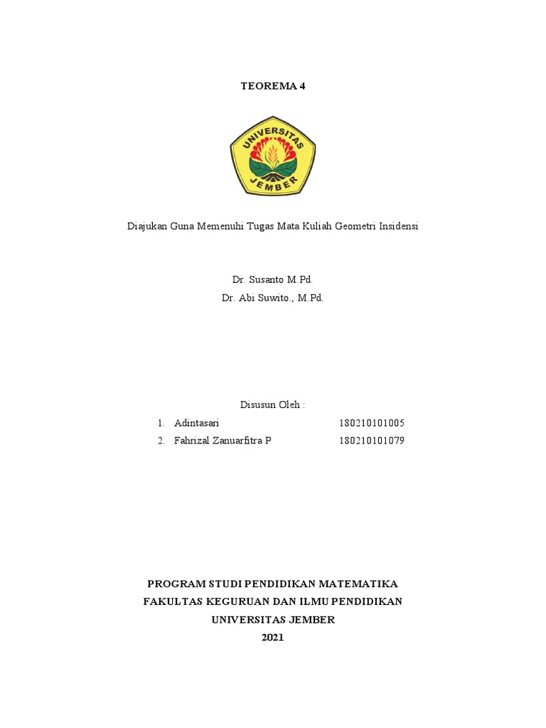 Teorema 4: Dua Garis dan Bidang | PDF | Metode & Bahan Ajar