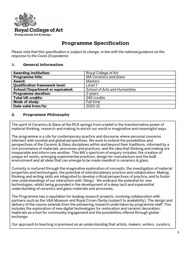 Programme Specification: 1. General Information | PDF | Educational Assessment | Academic Degree