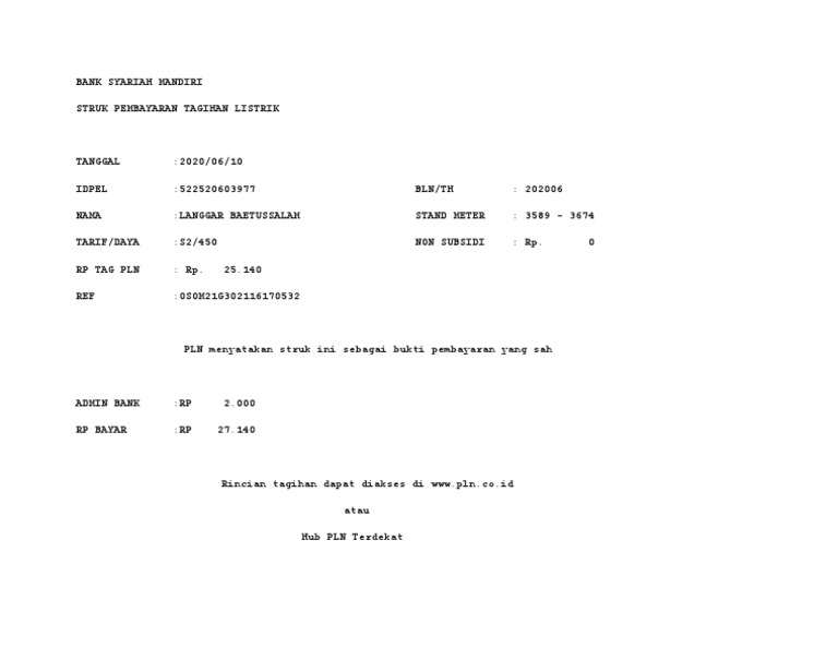 Cetak Struk PLN | PDF