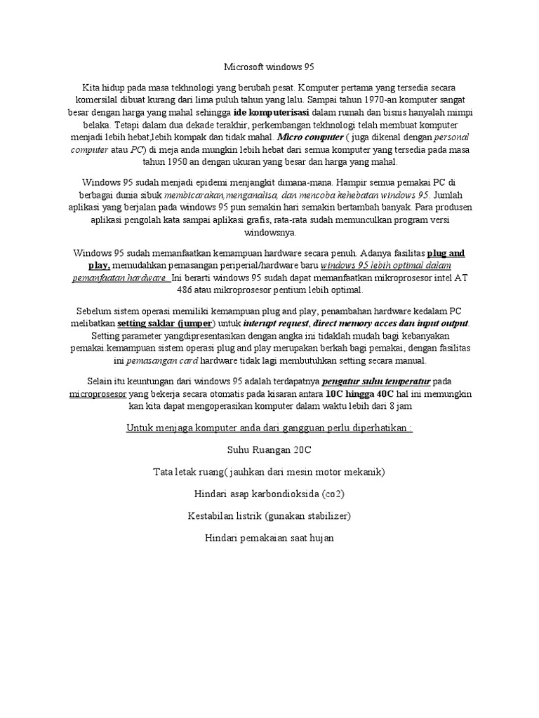 Microsoft Windows 95 Pdf