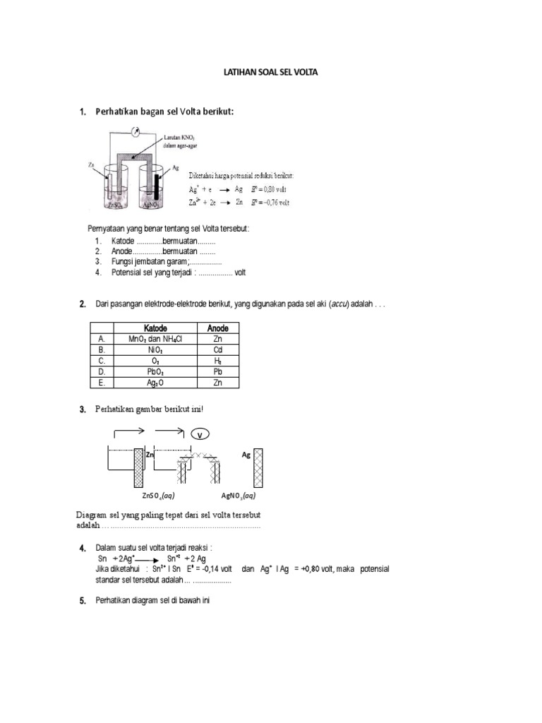 Latihan Soal Sel Volta | PDF