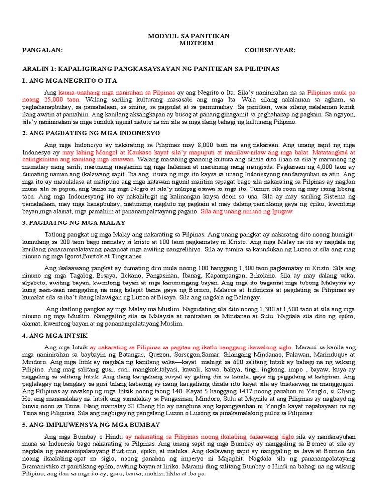 Midterm Panitikan | PDF