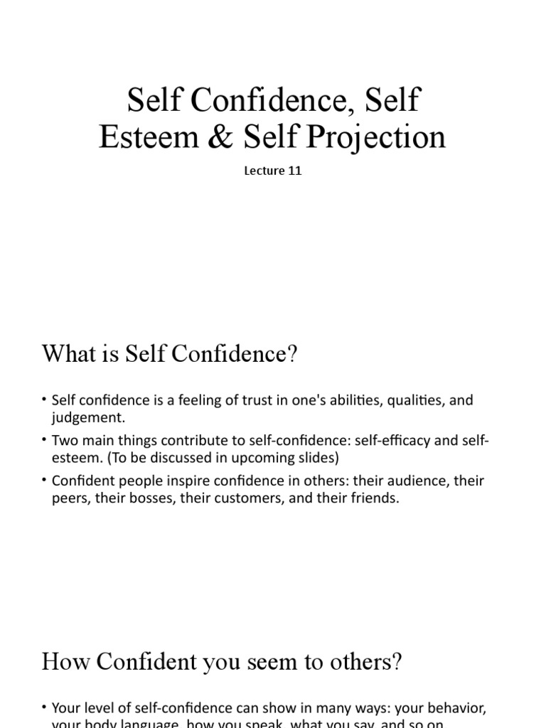 Self Confidance, Stem L 11 | PDF | Self Esteem | Psychology
