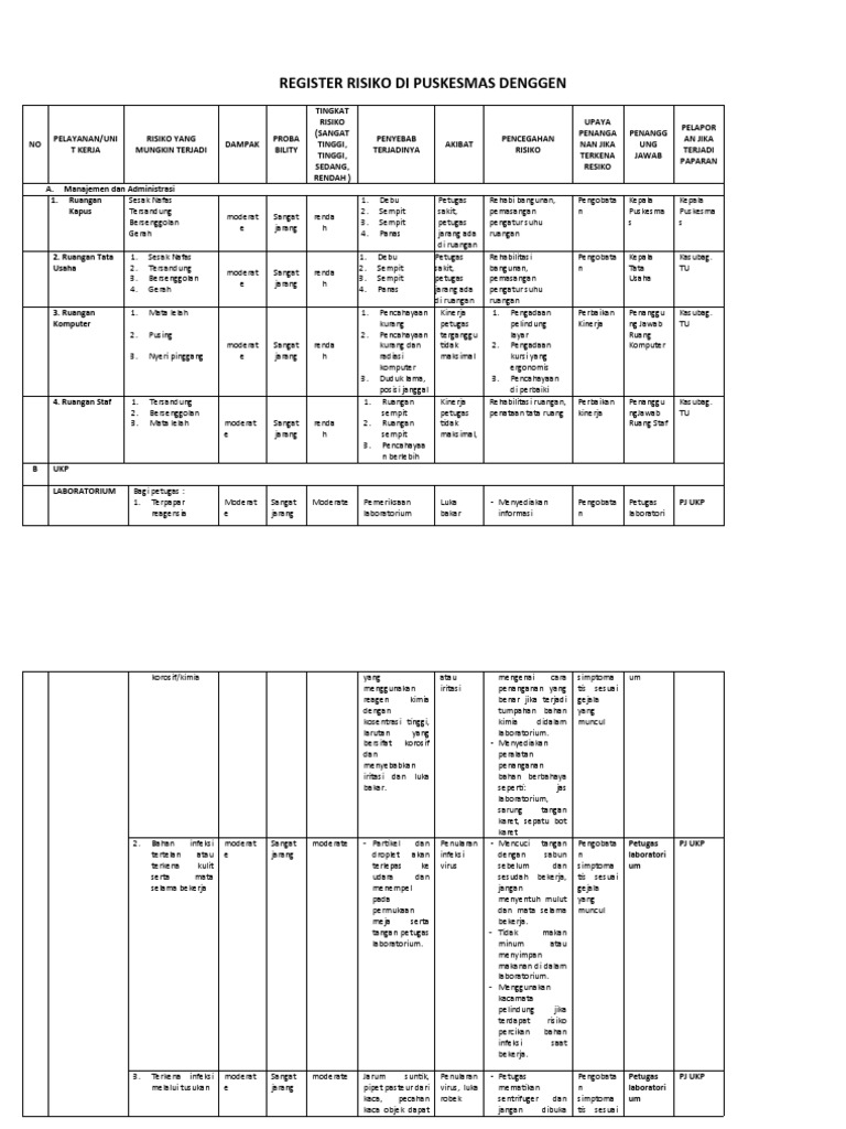 Register Risiko | PDF