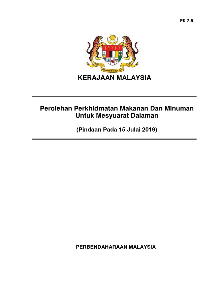 PK7.5 - Perolehan Perkhidmatan Makanan Dan Minuman Untuk Mesyuarat ...