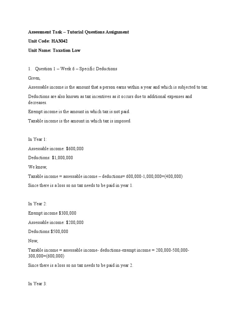 Assessment Task | PDF | Tax Deduction | Taxes