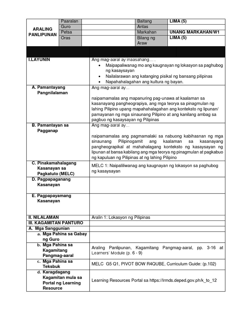 AP Idea L e g5 q1 Week 1 | PDF