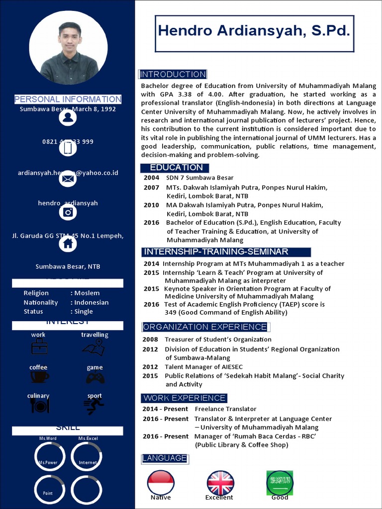CV (Hendro Ardiansyah) | PDF | Communication | Learning