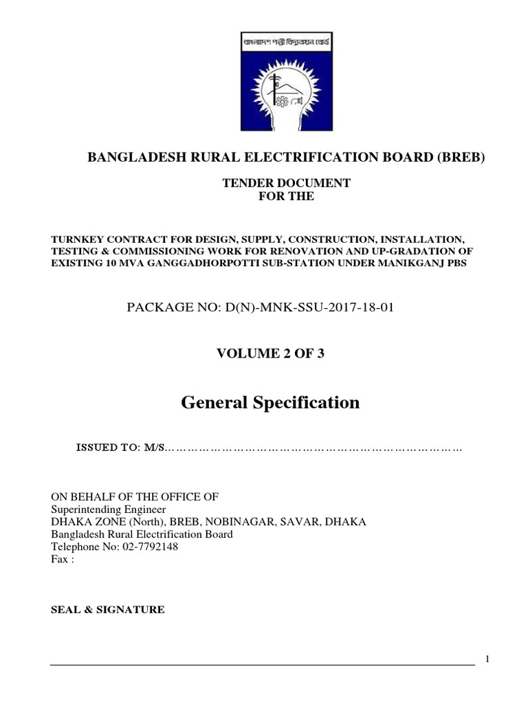 Power Transformer Specification of BREB | PDF | Electrical Substation ...