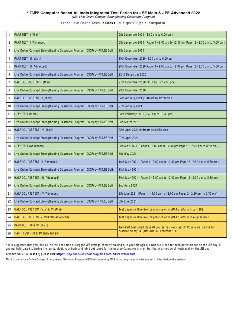 Fiitjee: Computer Based All India Integrated Test Series For JEE Main ...