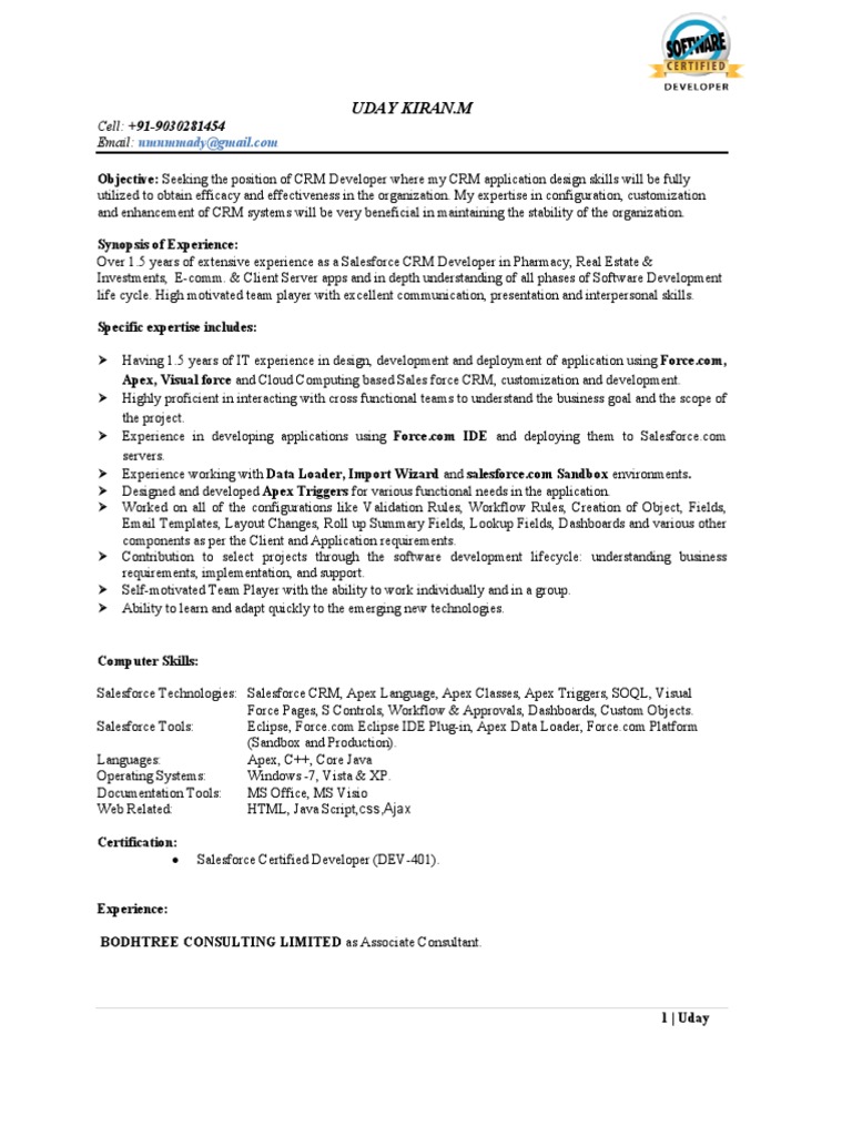 UDAY KIRAN sfdc-1 | PDF | Customer Relationship Management | Computing