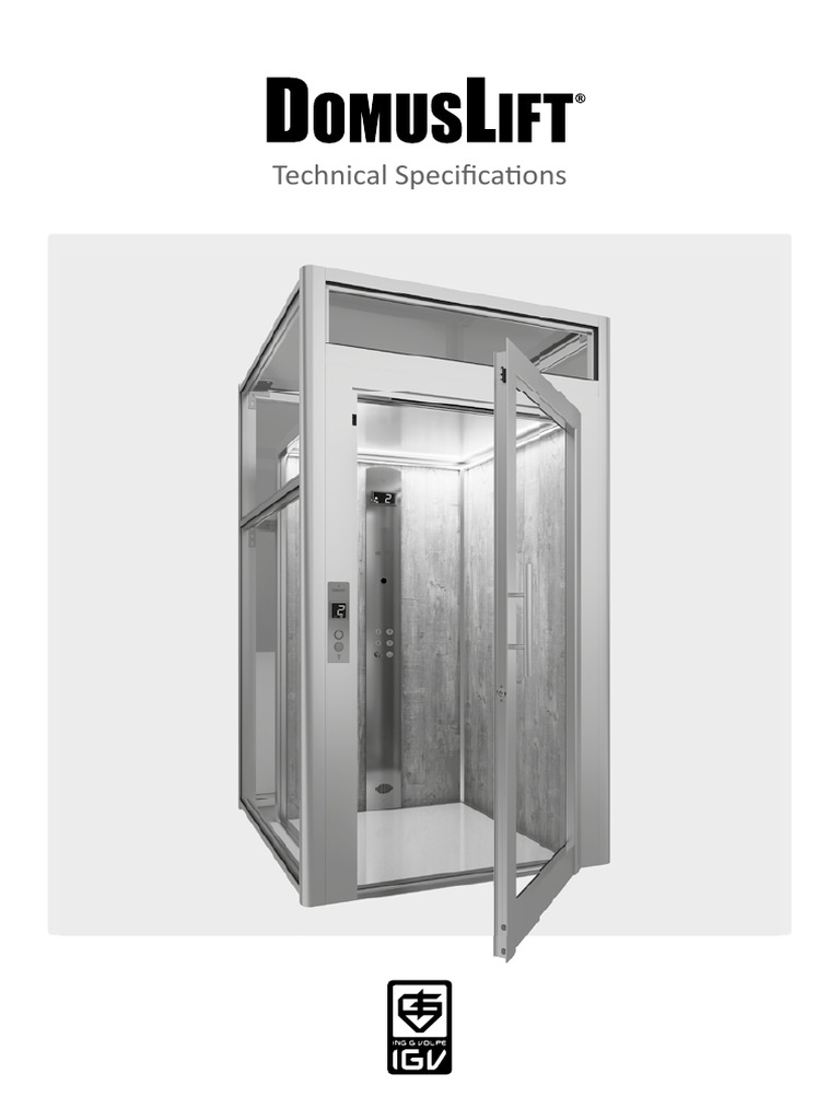 IGV DomusLift Technical Specs 2021 | PDF | Door | Motor Vehicle