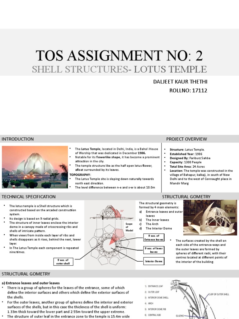 Tos Assignment No 2 Shell Structures Pdf Dome Leaf