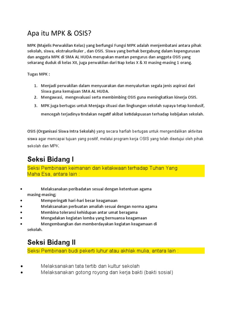 Sosialisasi OSIS MPK 2021-2022 | PDF