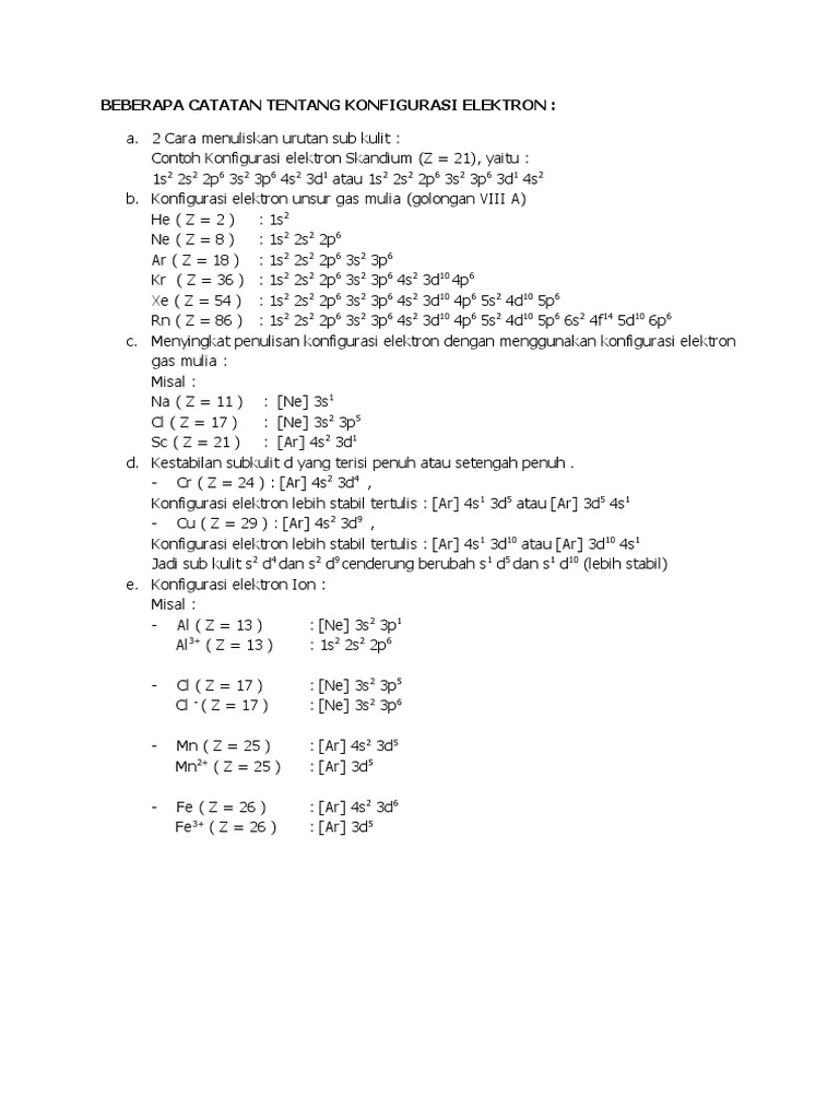 Konfigurasi Elektron | PDF