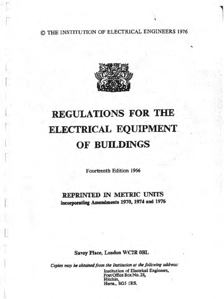 IEE Wiring Regulations 14th Edn | PDF | Insulator (Electricity ...